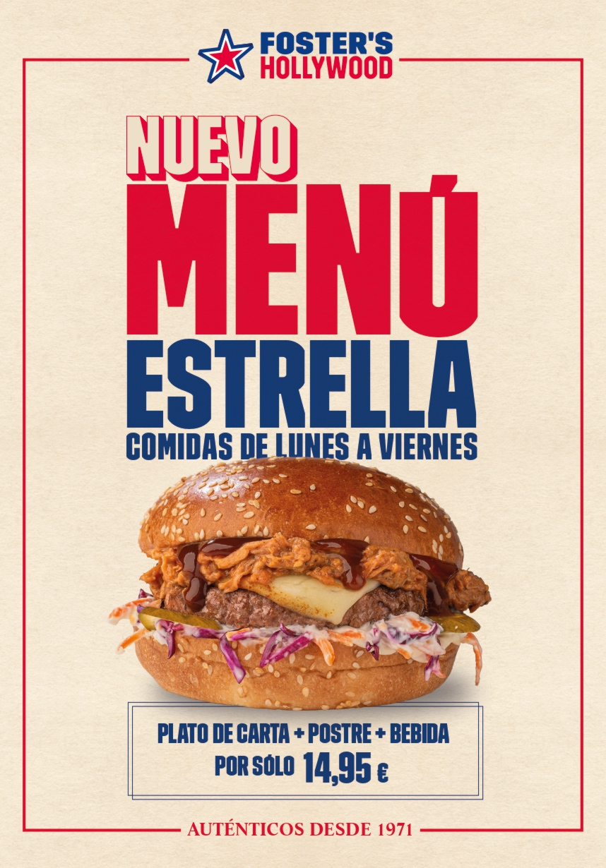 Menú Estrella en FOSTER'S HOLLYWOOD en Barcelona - Diagonal Mar